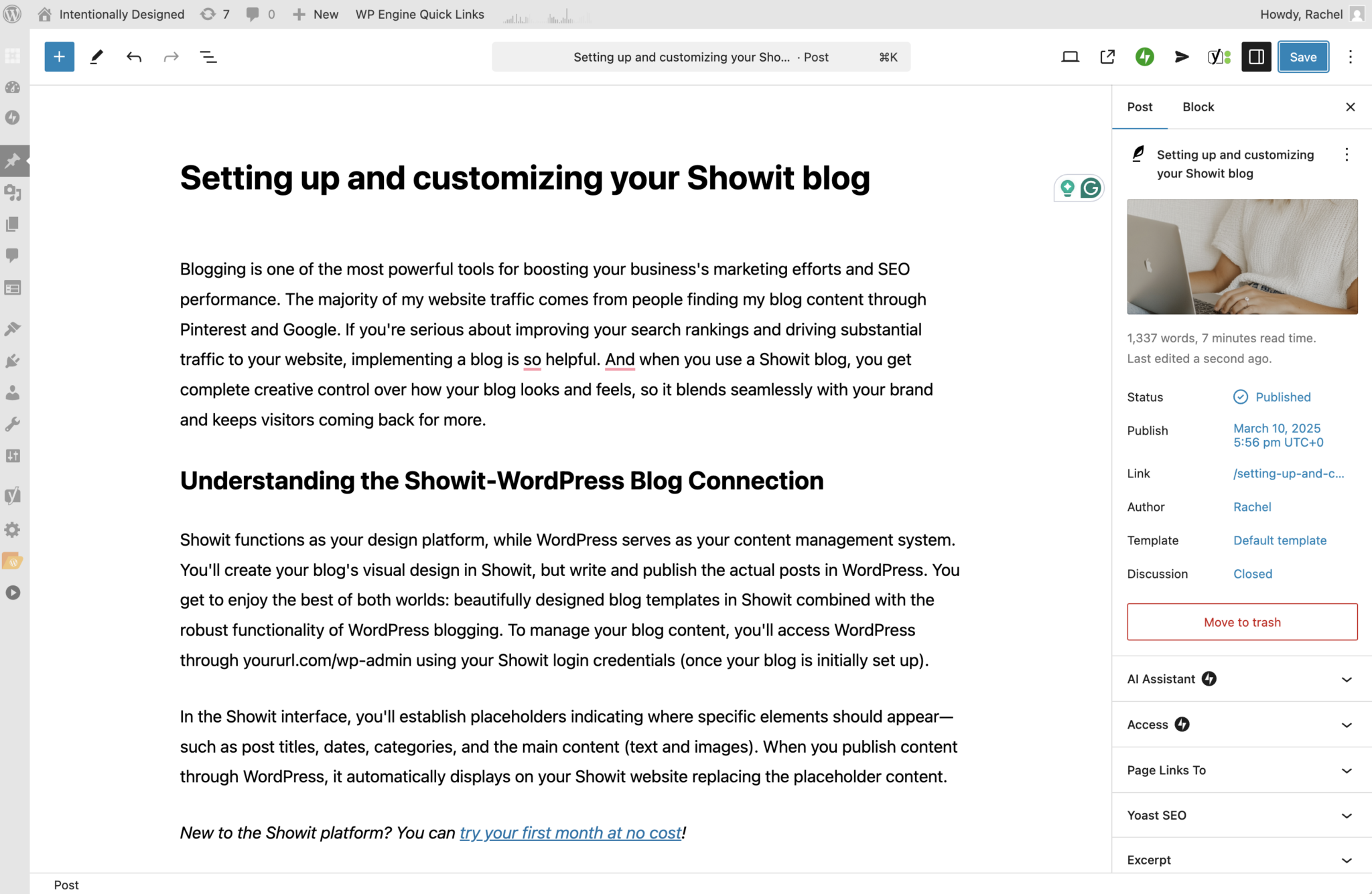 Setting up and customizing your Showit blog - Intentionally Designed